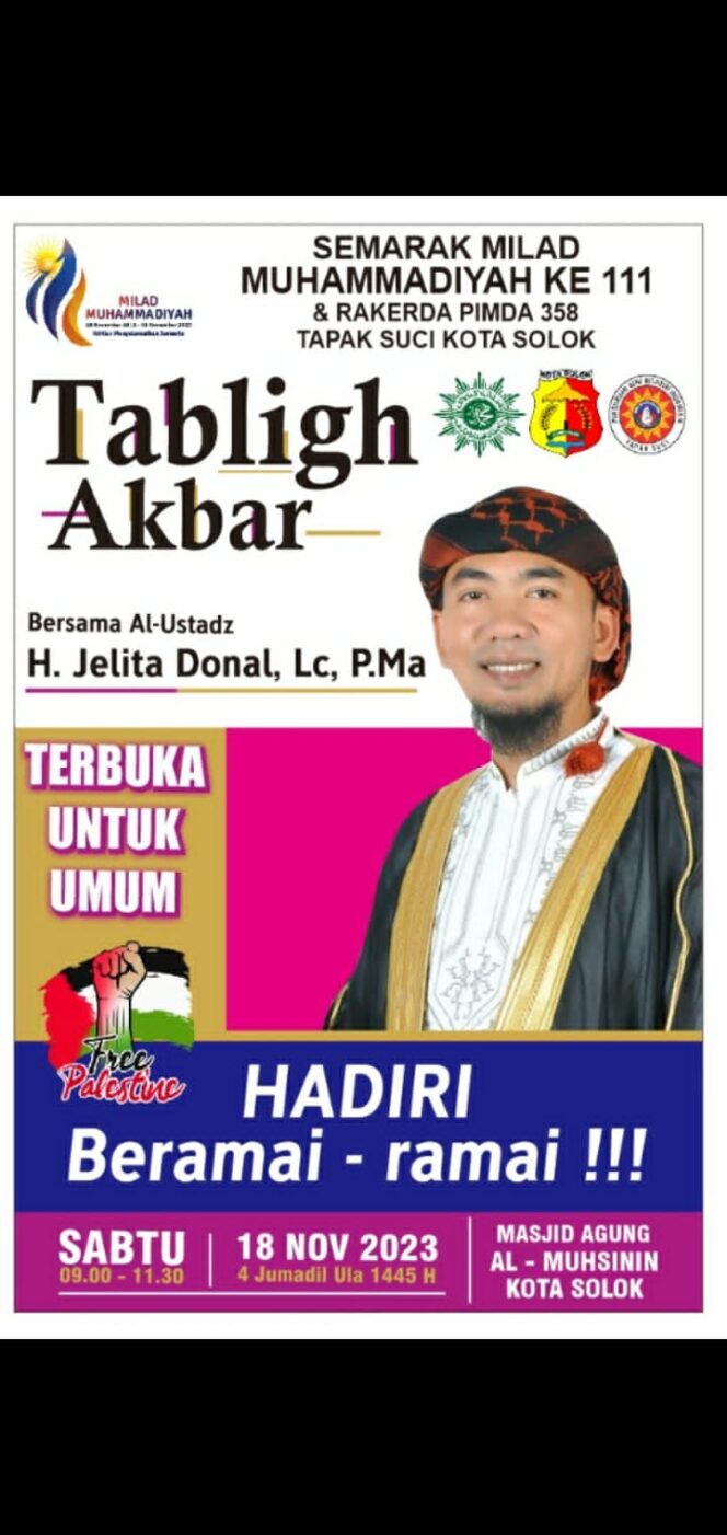 Semarak Milad ke-111 Muhammadiyah, PDM Kota Solok Gelar Pawai hingga Tabligh Akbar Bersama ...